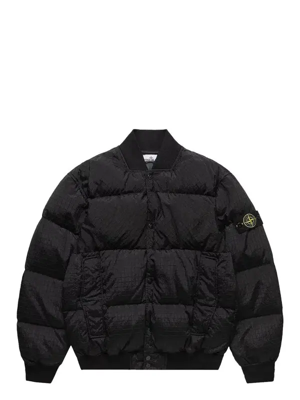 Stone Island Quilted Bomber Jacket - Black