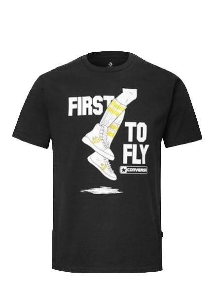 CONVERSE Pro Leather Alphabet Printing Short Sleeve Asia Sizing - Black