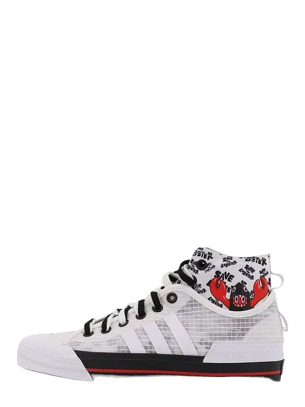 Adidas Nizza High Top Lace-up Sneakers - White/black