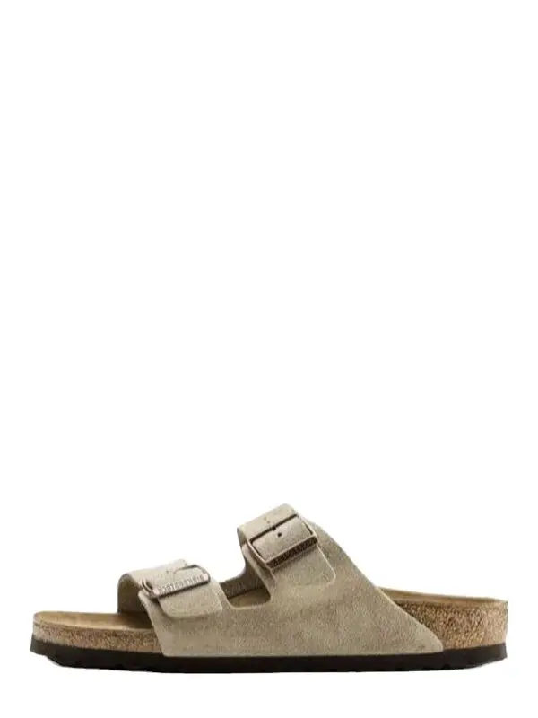 BIRKENSTOCK Arizona Suede Leather Sandals - Beige