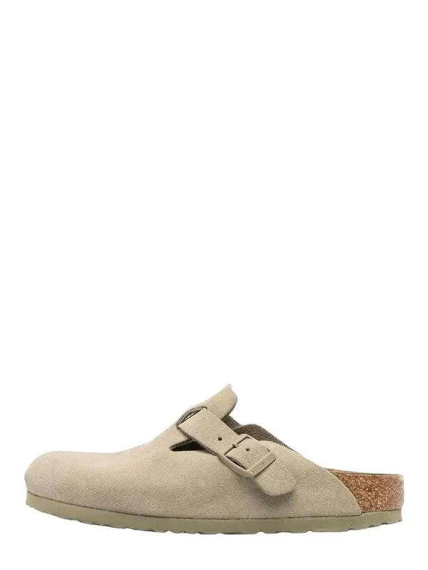 BIRKENSTOCK Boston Suede Leather Clogs - Green