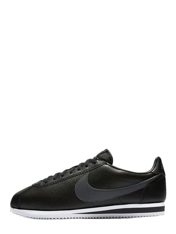 Nike Classic Cortez Leather Low Top Sneakers - Black/dark Grey