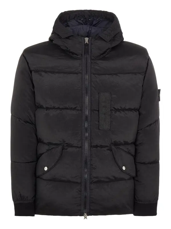 Stone Island Nylon Metal Hooded Down Jacket - Black