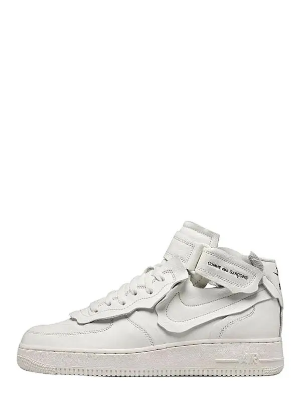 Nike Comme Des Garçons X Force 1 Mid 'triple - White