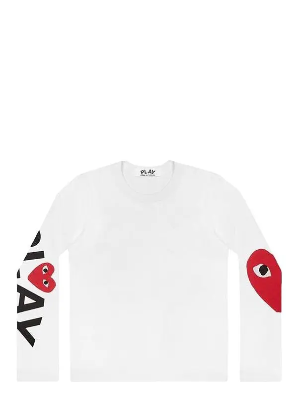 Play Comme Des Garcon Long Sleeve With Graphic Detail - White