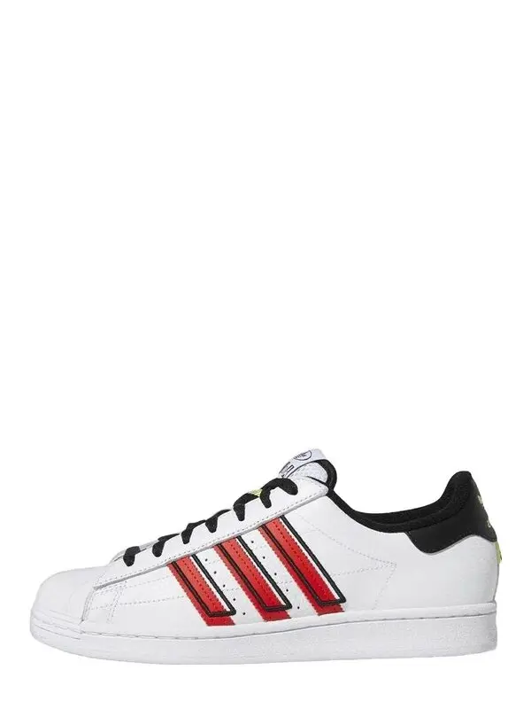 Adidas Superstar 'cloud White Outlined Red Stripes - White/black/red