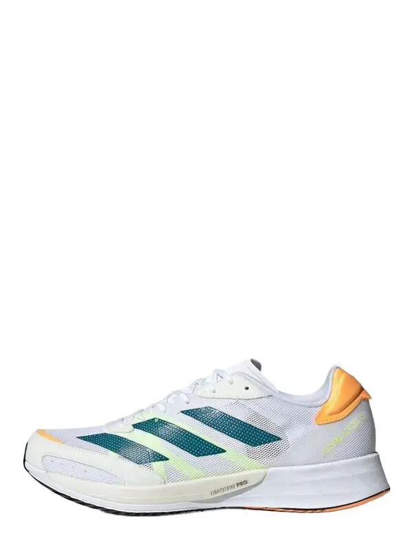 Adidas Adizero Adios 6 Running Sneakers - White/orange/blue