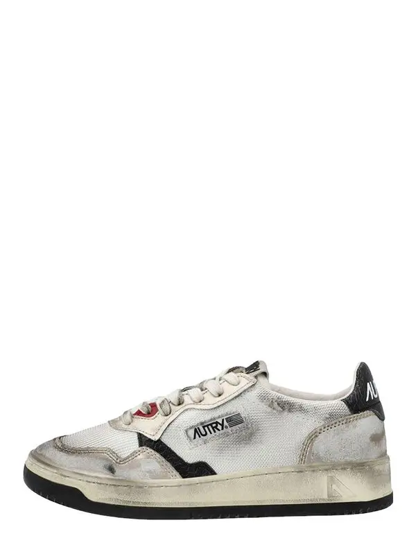 AUTRY Low Super Vintage Mesh Sneakers - White/black