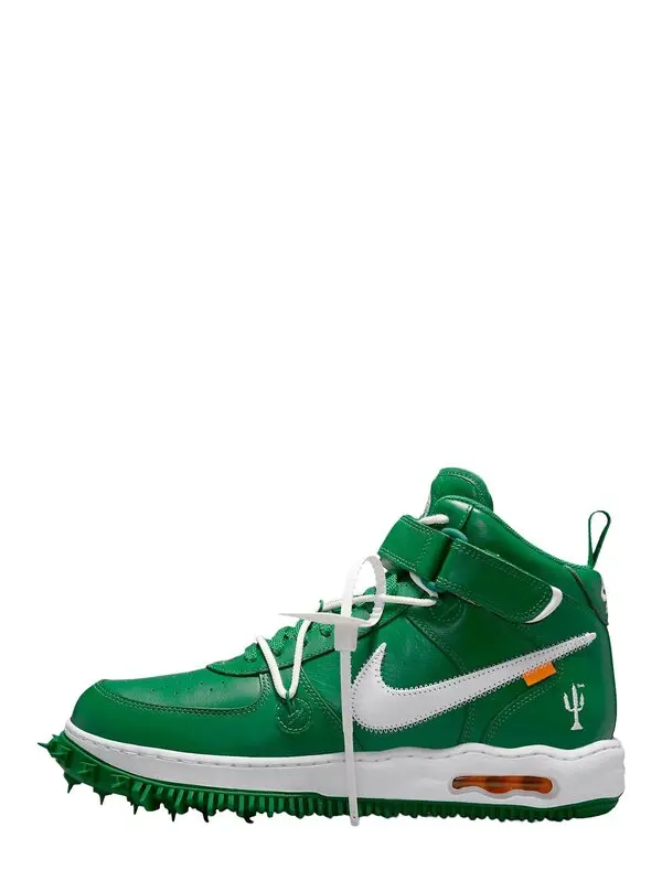 Nike X Off-white Air Force 1 Mid Sp Leather 'pine Green - Pine Green/white-white