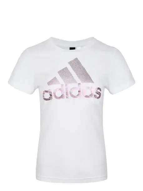 Adidas Bos Foil Logo Short Sleeve T-shirt - White