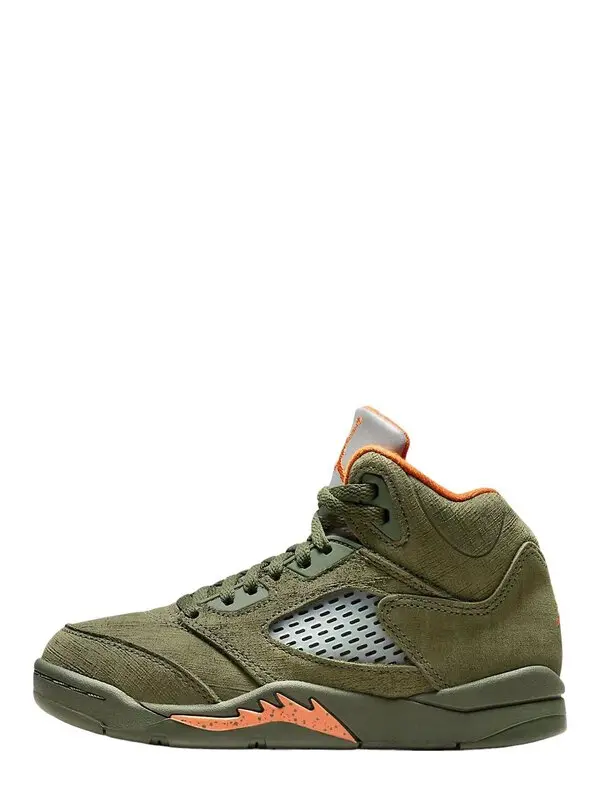 JORDAN 5 Retro High Top Sneakers - Army Olive/solar Orange