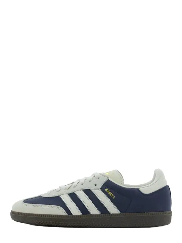 Adidas Samba Lace-up Sneakers - Night Indigo/cream White/gold Metallic