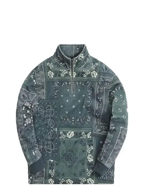Kith Deconstructed Bandana Quarter Zip - Green