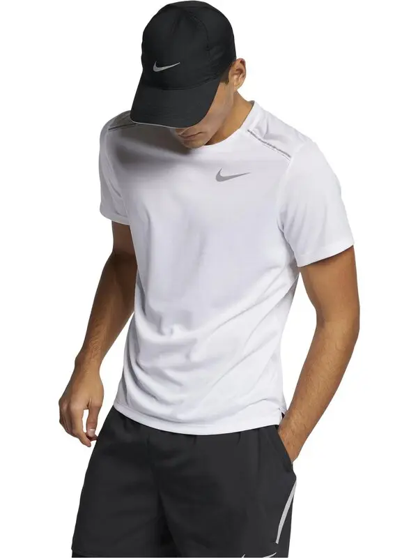 Nike Dri-fit Miler Running Short Sleeve - White