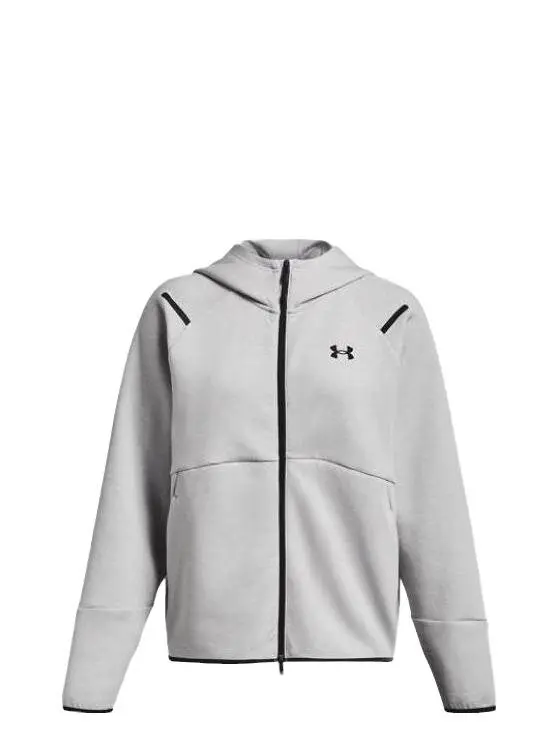 Under Armour Unstoppable Fleece Full Zip Jacket - Light Grey/black