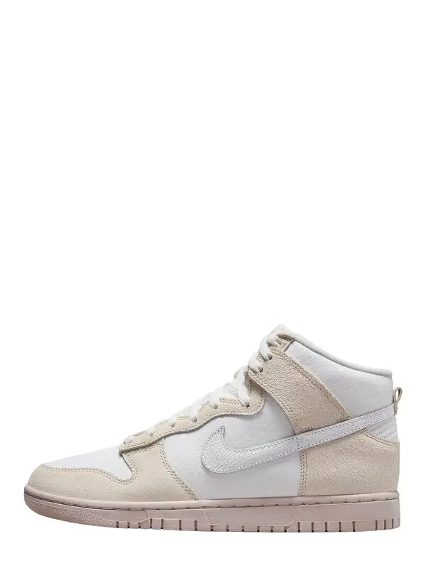 Nike Dunk High Retro Prm "cracked Leather Swoosh - Summit White/white-phantom-pink Oxford-sanddrift