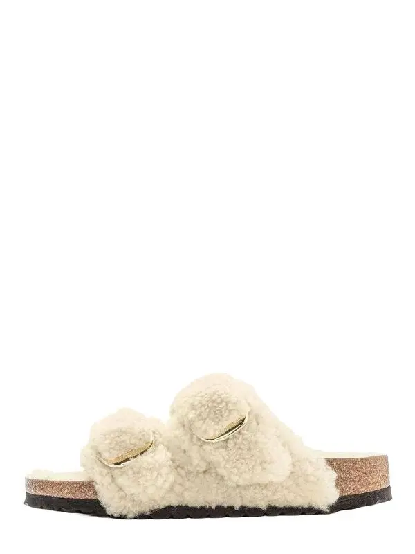 BIRKENSTOCK Arizona Big Buckle Shearling Slides - Ivory