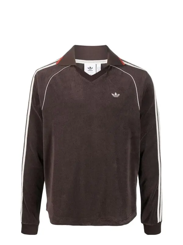 Adidas X Wales Bonner Long Sleeve Towel Polo Shirt - Brown