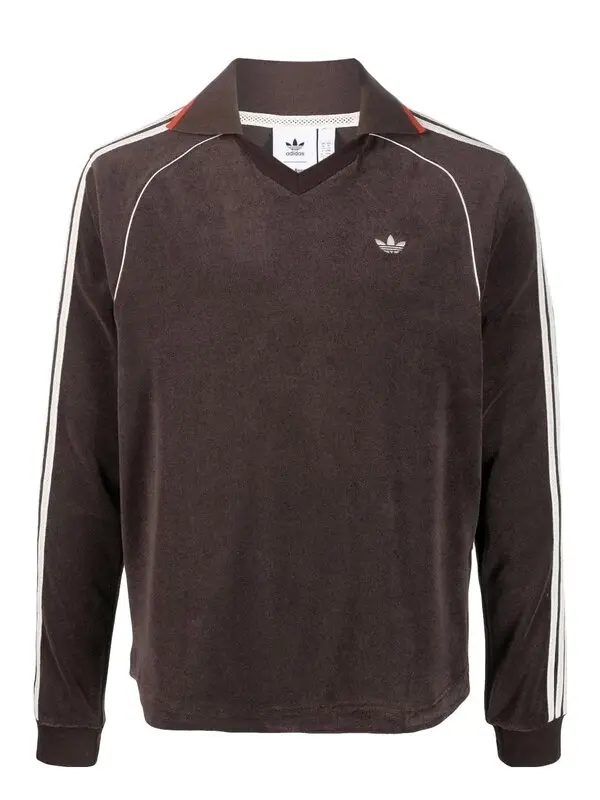 Adidas X Wales Bonner Long Sleeve Towel Polo Shirt - Brown