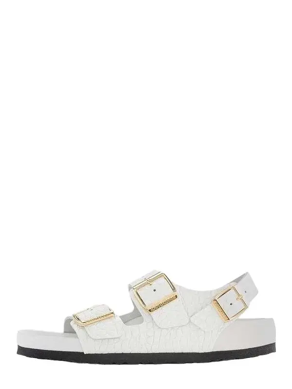 BIRKENSTOCK Milano Embossed Leather Sandals - White