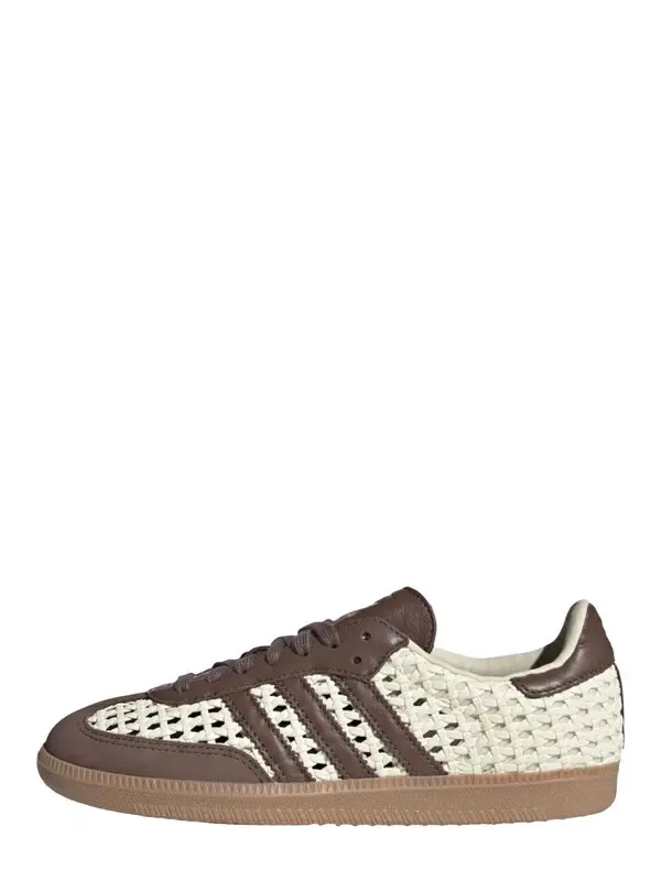 Adidas Samba Woven Sneakers - Off White/brown