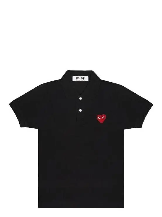 Play Comme Des Garcon Polo Red Emblem - Black