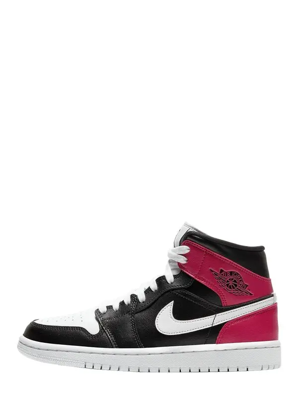 JORDAN 1 Mid Sneakers - Black/white-noble Red