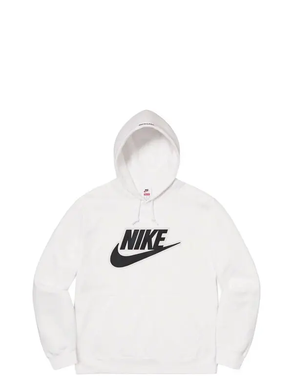 Nike X Supreme Leather Appliqué Hoodie - White/black