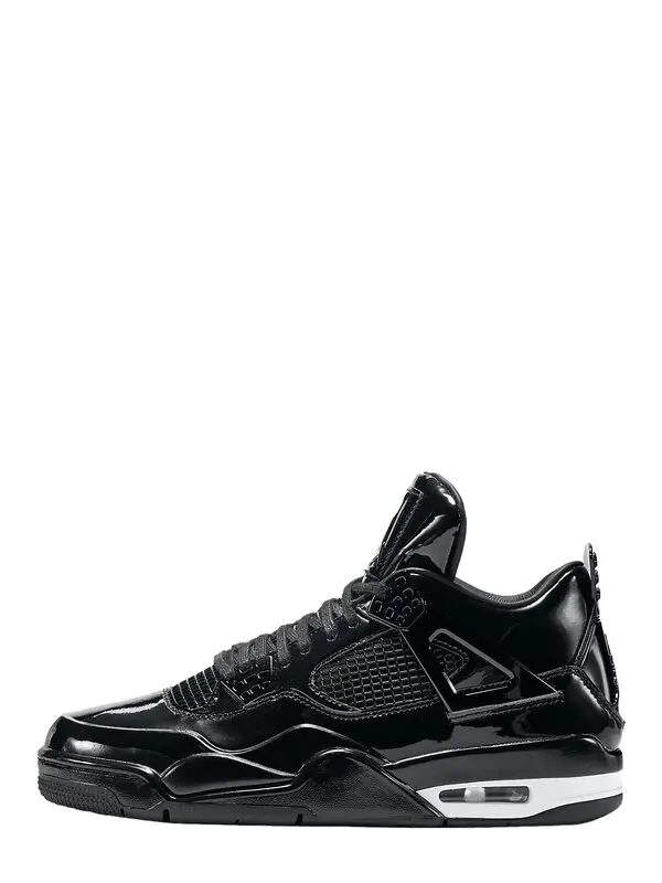 JORDAN Air 4 Retro 11lab4 Black Patent Leather Sneakers - Black/black-white