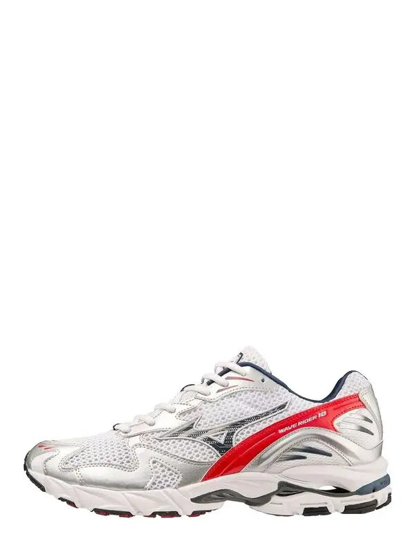 Mizuno Wave Rider Sneakers - White/high Risk Red/silver