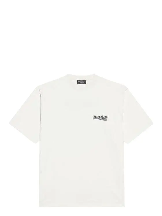 Balenciaga Political Campaign Large Fit T-shirt - White