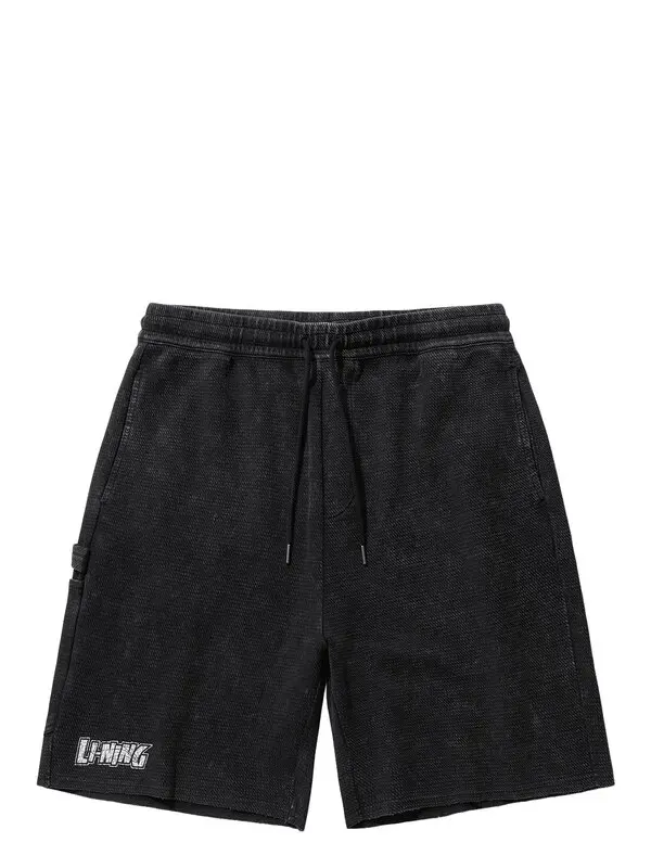 LI-NING Graphic Knit Shorts - Black