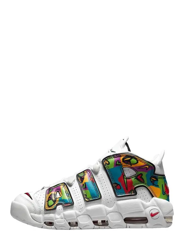 Nike More Uptempo 'peace, Love, Basketball' High Top Sneakers - White/multi-color