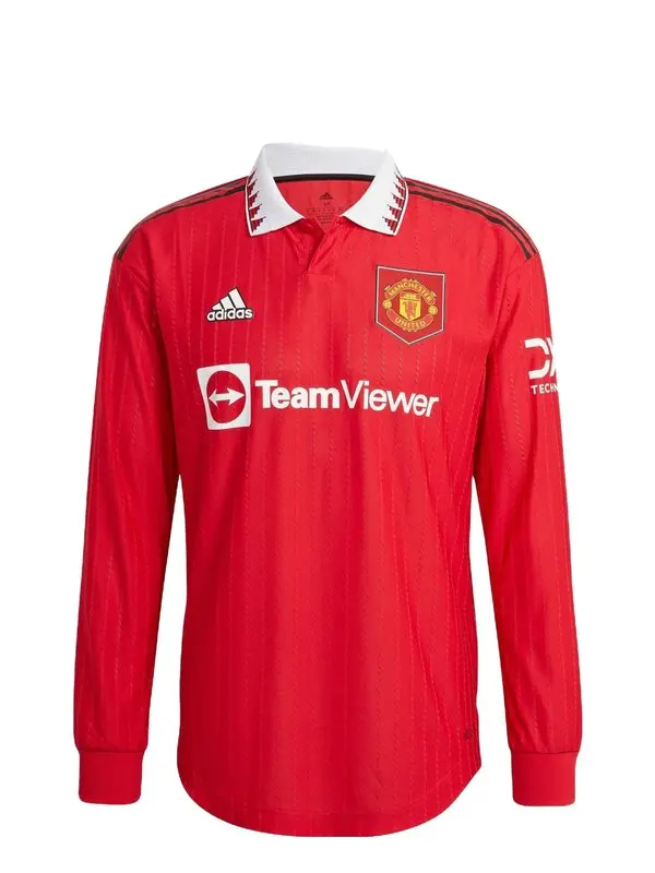 Adidas Manchester United 22/23 Long Sleeve Authentic Home Jersey - Red