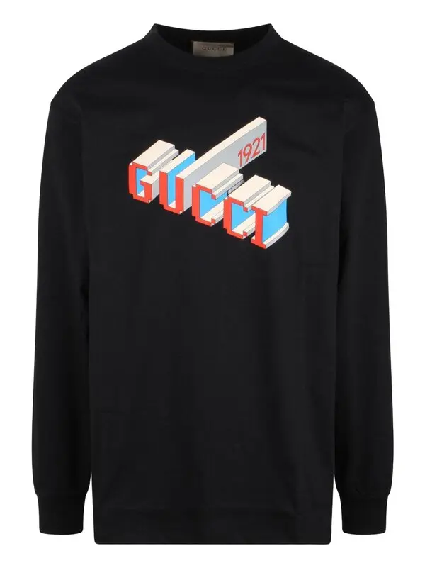 Gucci Cotton Jersey Long Sleeve T-shirt - Black