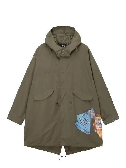 StÜssy Goldie Fishtail Parka - Olive Green