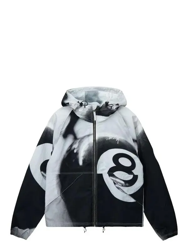StÜssy 8 Ball Beach Shell Jacket - White/black
