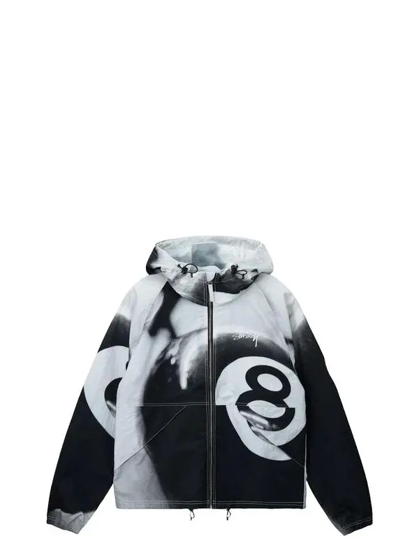 StÜssy 8 Ball Beach Shell Jacket - White/black