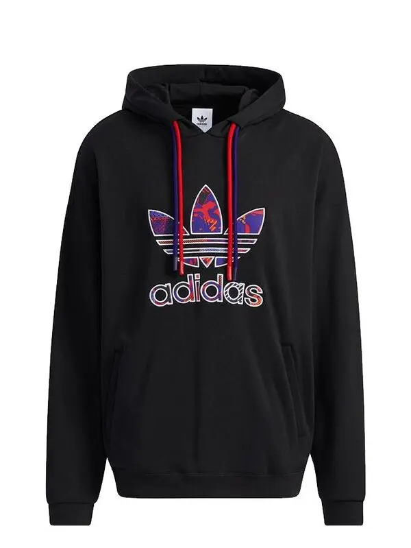 Adidas Originals Graphic Logo Drawstring Hoodie - Black