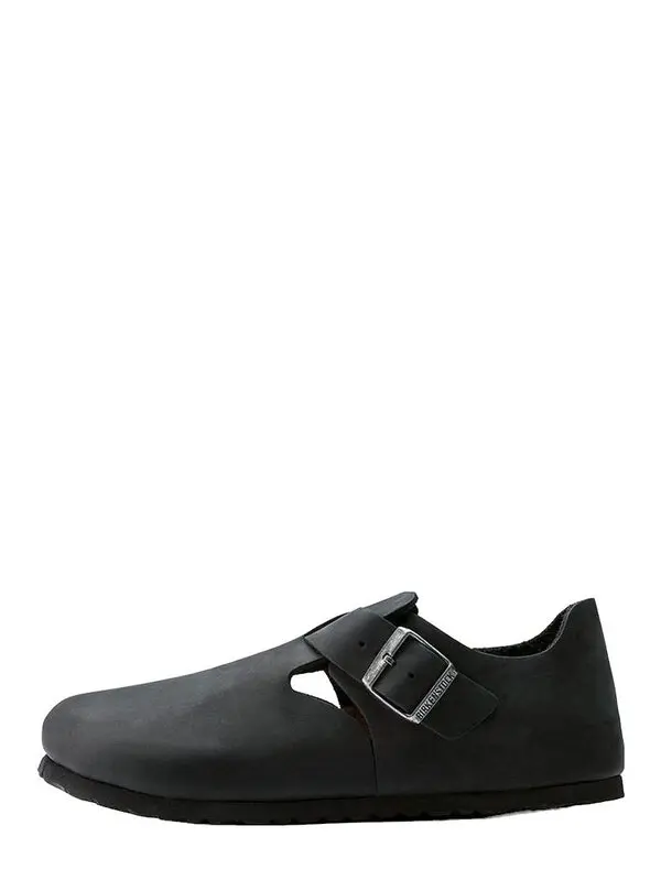 BIRKENSTOCK London Oiled Leather Clogs - Black