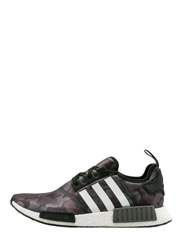 Adidas X A Bathing Ape Nmd_r1 Camouflage Sneakers - Black