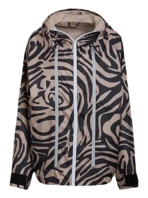 Adidas Stella Mccartney Printed Windbreaker - Beige/black