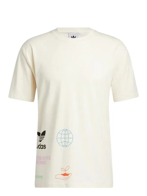 Adidas Made With Nature Multi Logo Tee 'ivory White - Default Color