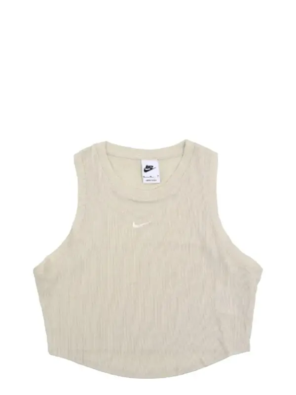 Nike Essentials Ribbed Cropped Tank Top - White