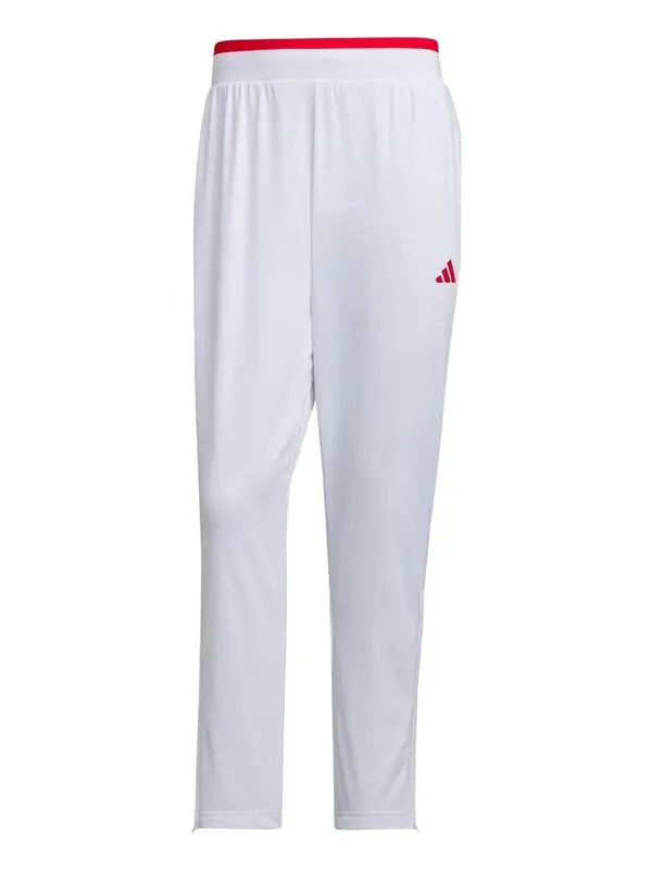 Adidas Knit Tennis Pants Asia Sizing 'white Red - White/red
