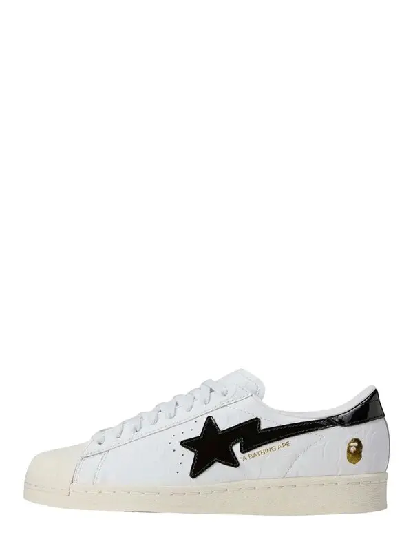 Adidas X A Bathing Ape Superstar Vintage Sneakers - White/black