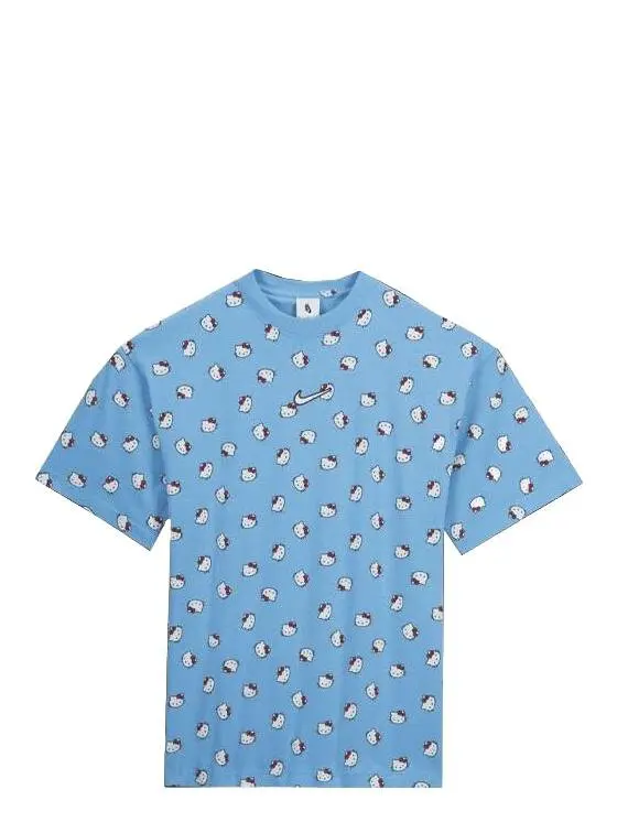 Nike X Hello Kitty Crossover Ss22 Cat Full Print Pullover Short Sleeve Blue - Multi-color