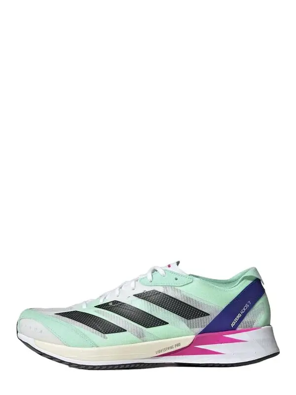 Adidas Adizero Adios Athletic Lace-up Sneakers - Cloud White/core Black/pulse Mint