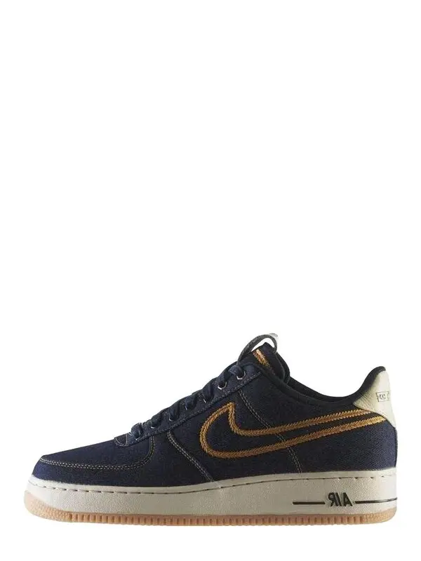 Nike Force 1 Low Premium "denim" Sneakers - Black/black/gold