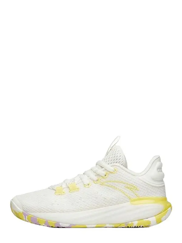 ANTA Light Cement Bubble 2 Cushioned Basketball Sneakers - White/yellow